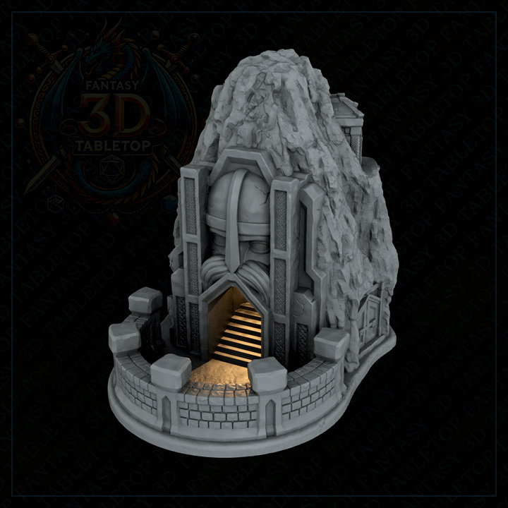 3D Printable Dwarven Mountain Dice Tower by Fantasy 3D Tabletop